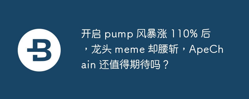 开启 pump 风暴涨 110% 后，龙头 meme 却腰斩，ApeChain 还值得期待吗？